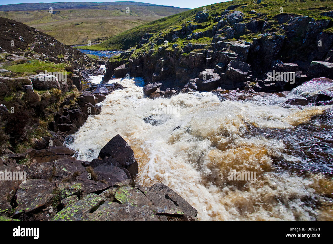 Cauldron Snout is a 180 metre long waterfall on the upper reaches of ...
