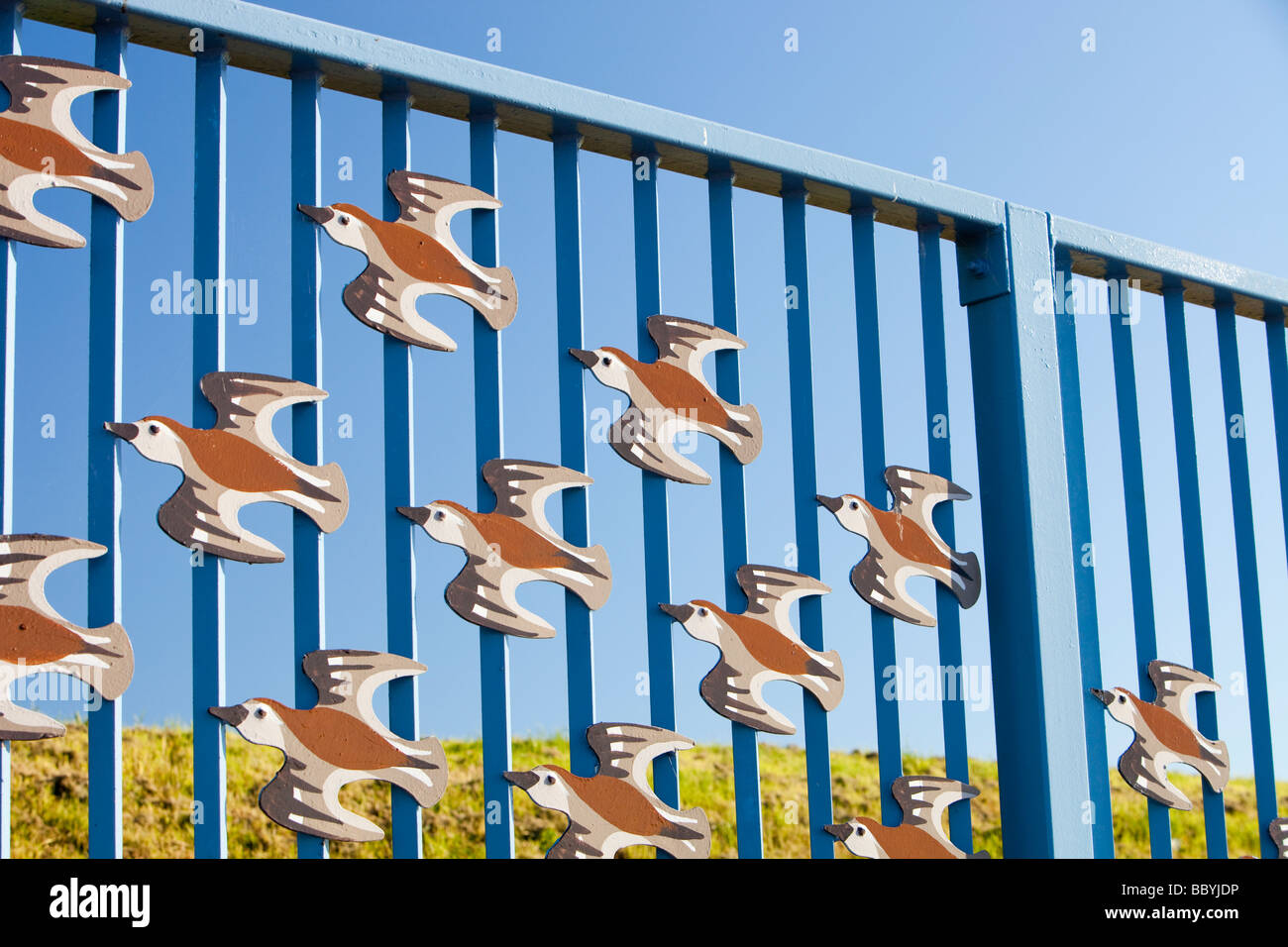 New railings depicting the birds of Morecambe Bay in Morecambe ...