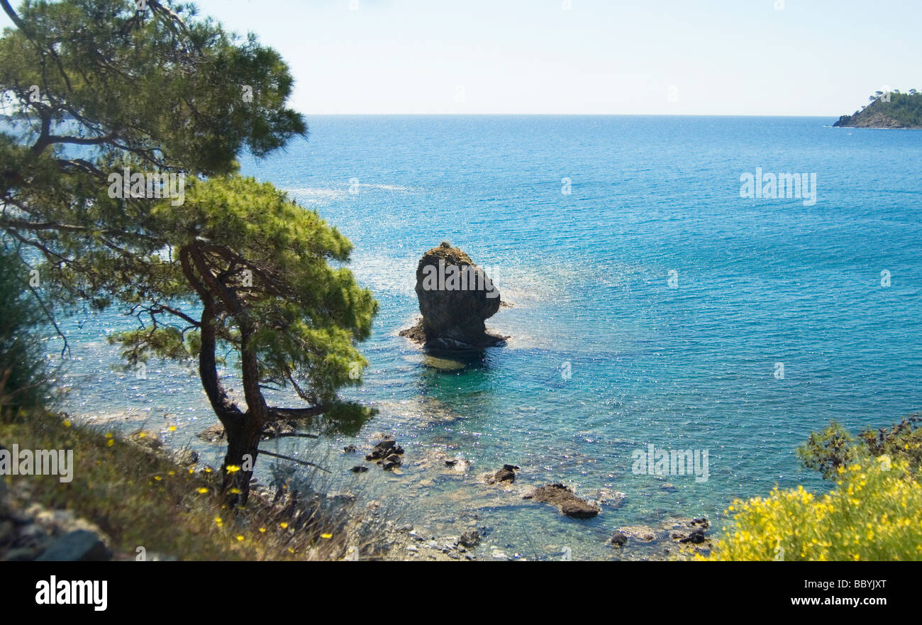 Rocks off the Lycian coast, Turkey Stock Photo - Alamy