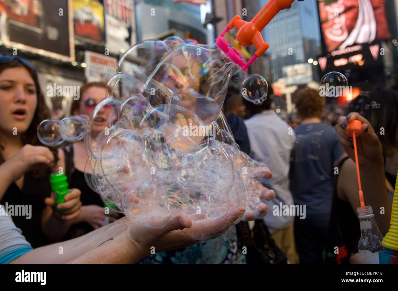 Hundreds of people gather in Times Square in New York to launch ...