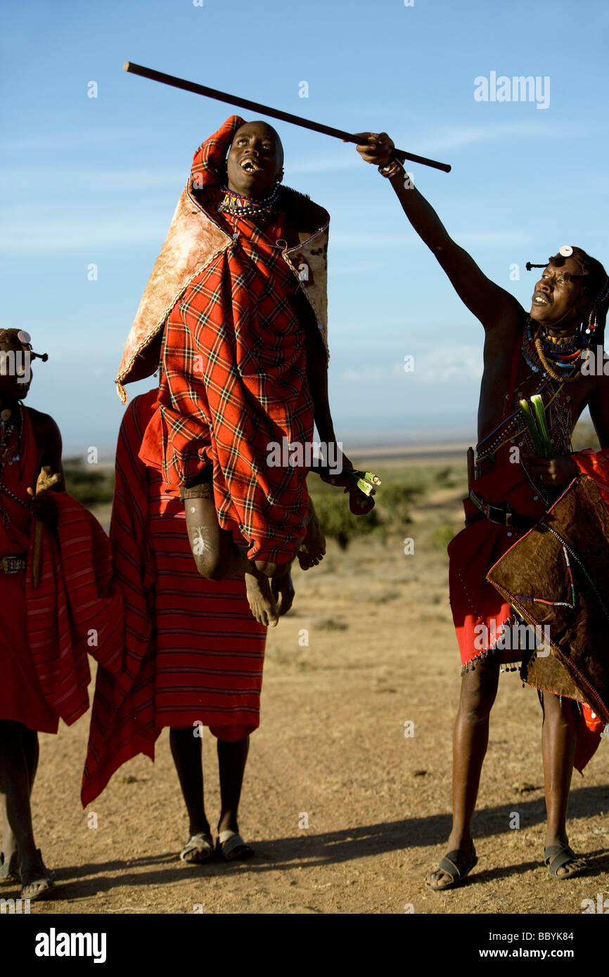 Maasai Warriors Jumping - Maji Moto Maasai Village - near Narok, Kenya ...