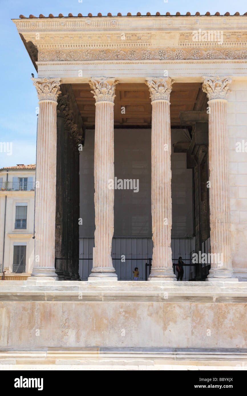 Maison Carree ancient roman temple Nimes Languedoc-Roussillon France ...