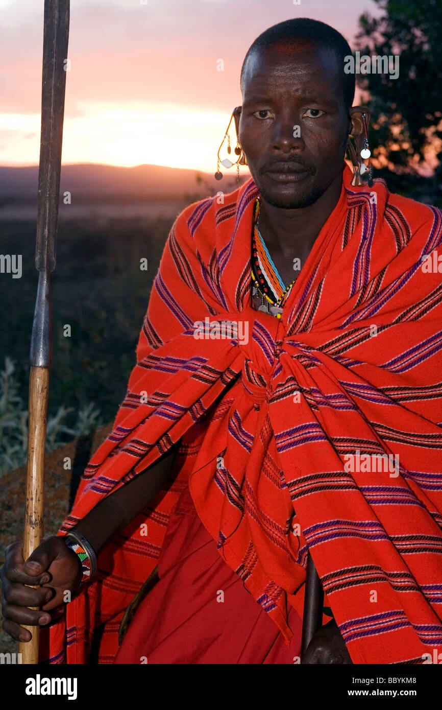 Maasai Warrior Portrait - Maji Moto Maasai Village - near Narok, Kenya ...