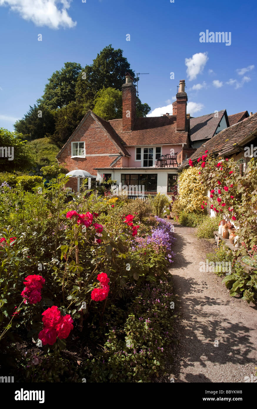 a cottage with a back garden Stock Photo - Alamy