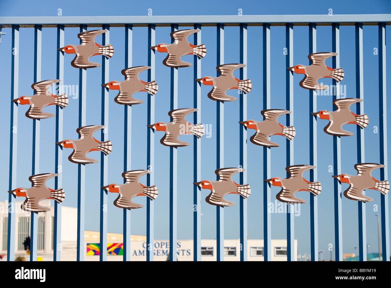 New railings depicting the birds of Morecambe Bay in Morecambe ...