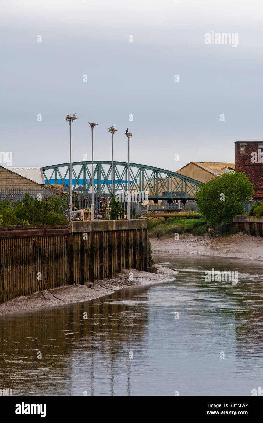 Looking towards the Drypool and Blue bridges, The River Hull, Wyke ...