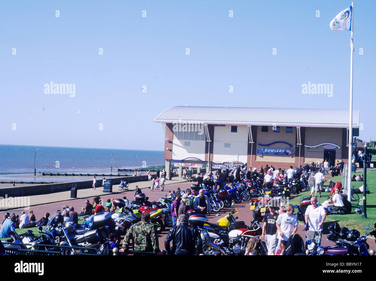 Motorbikes motorcycles bikes English seaside coastal holiday resort The ...