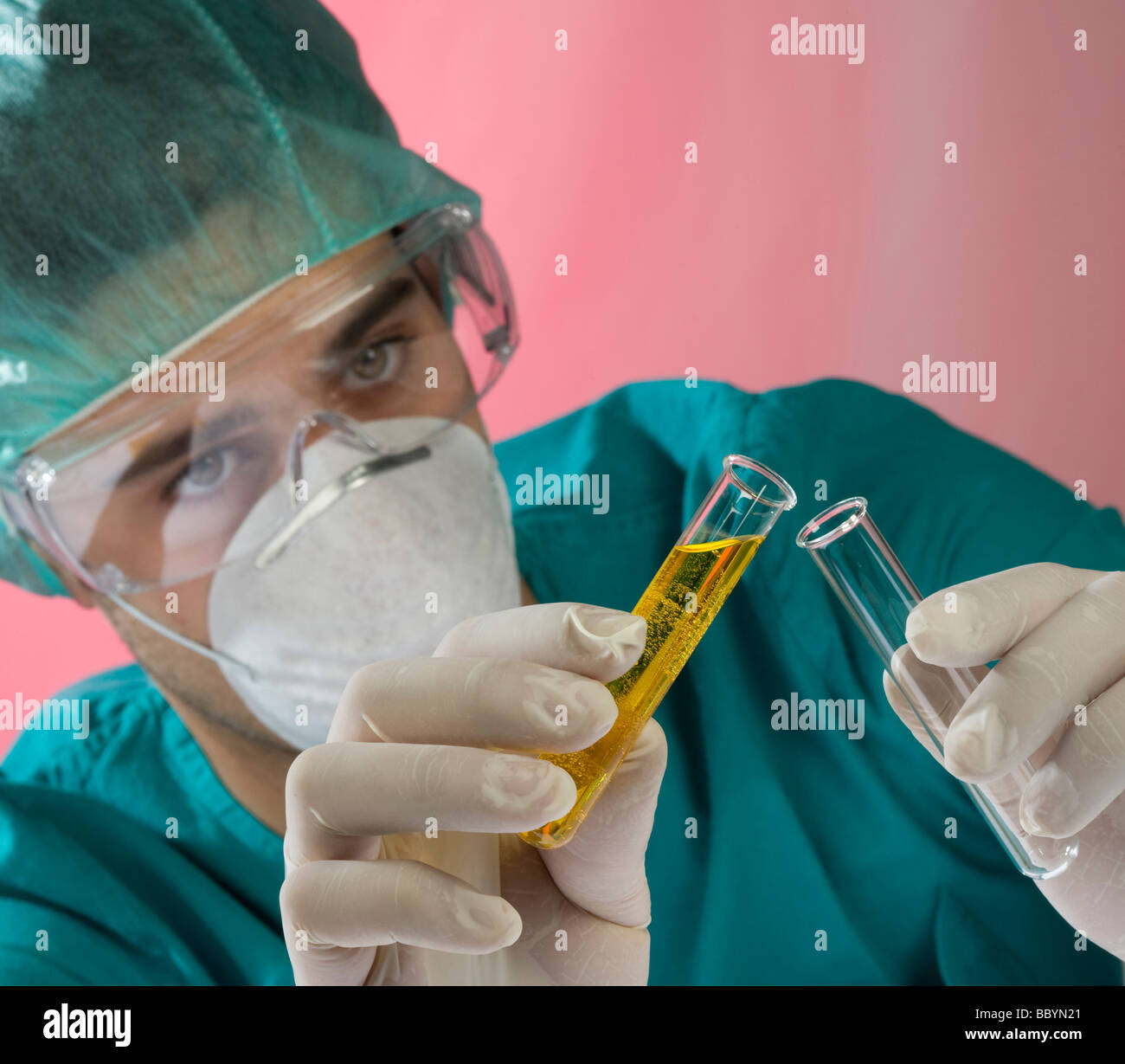 scientist in laboratory whit mask Stock Photo - Alamy