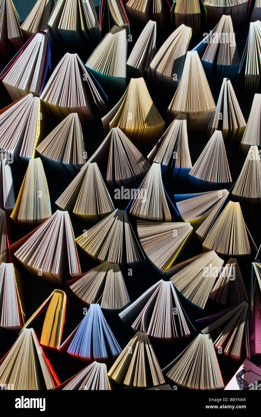 photograph of fanned out books Stock Photo - Alamy