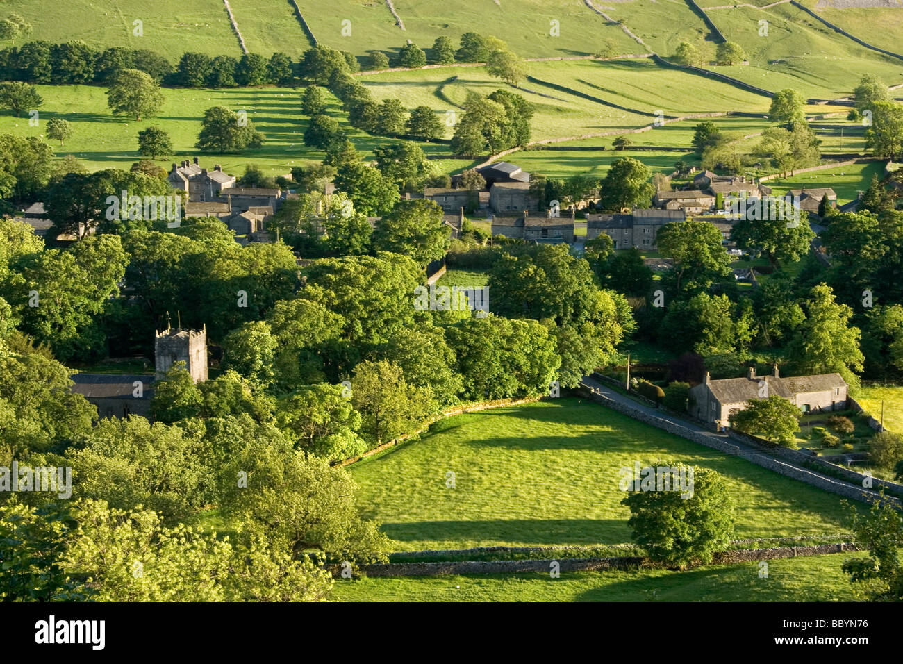 A view of Arncliffe, a village nestled in the valley of Littondale, in ...