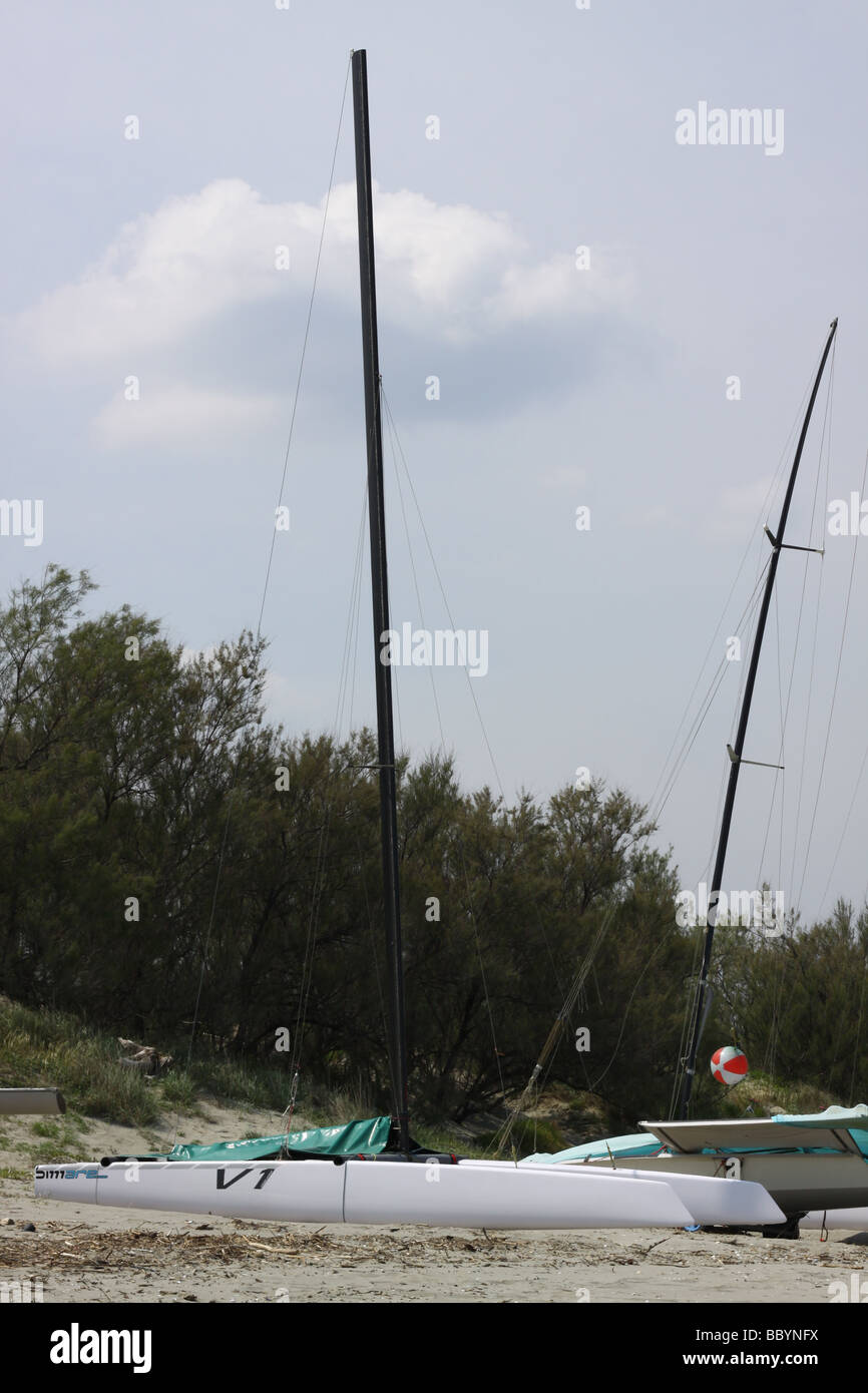 Small catamaran sailing boat on hi-res stock photography and images - Alamy