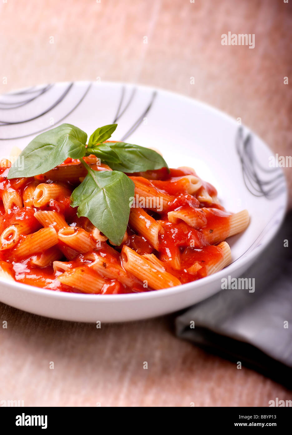 Bowl of pasta in Italian tomato sauce Stock Photo - Alamy