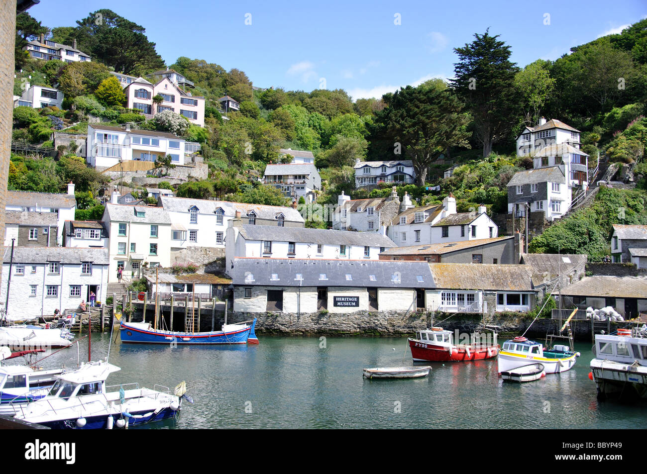 Harbour view, Polperro, Cornwall, England, United Kingdom Stock Photo ...