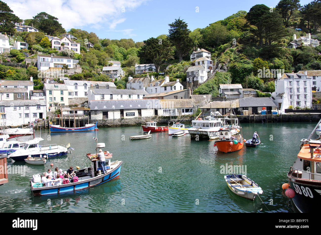 Harbour view, Polperro, Cornwall, England, United Kingdom Stock Photo ...