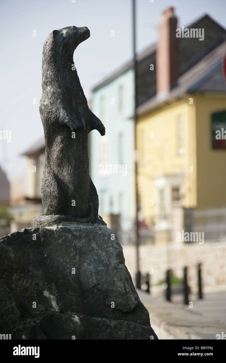 Town of Cardigan, Wales. The Geoffrey Powell sculpted Teifi Otter ...