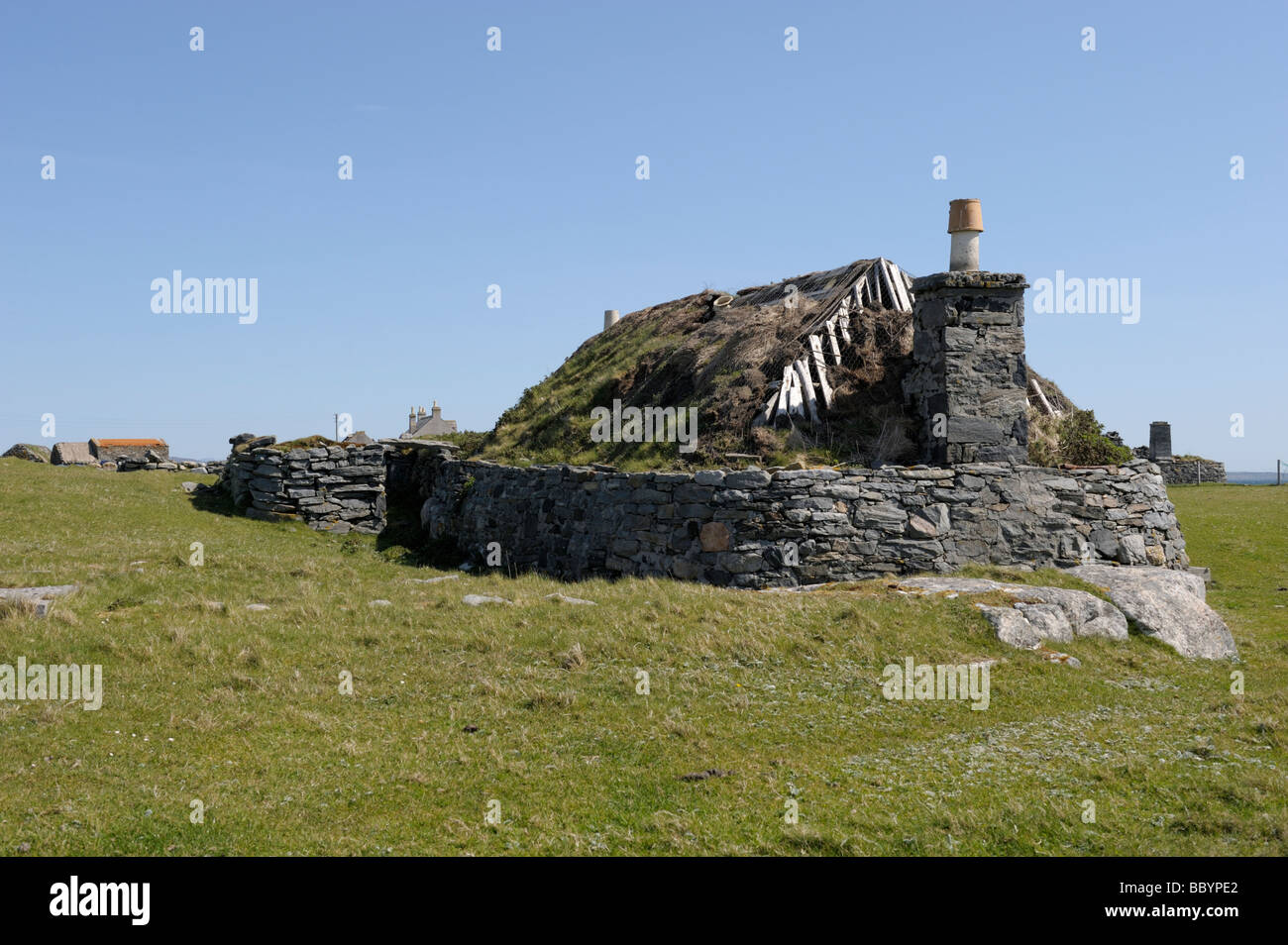 Old croft on Berneray Scotland Stock Photo - Alamy