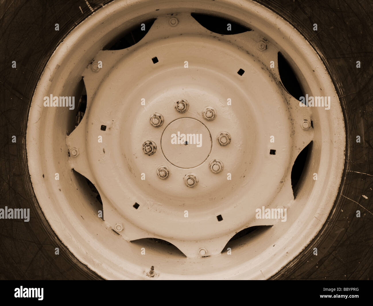 Vintage Tractor Wheel Stock Photo - Alamy