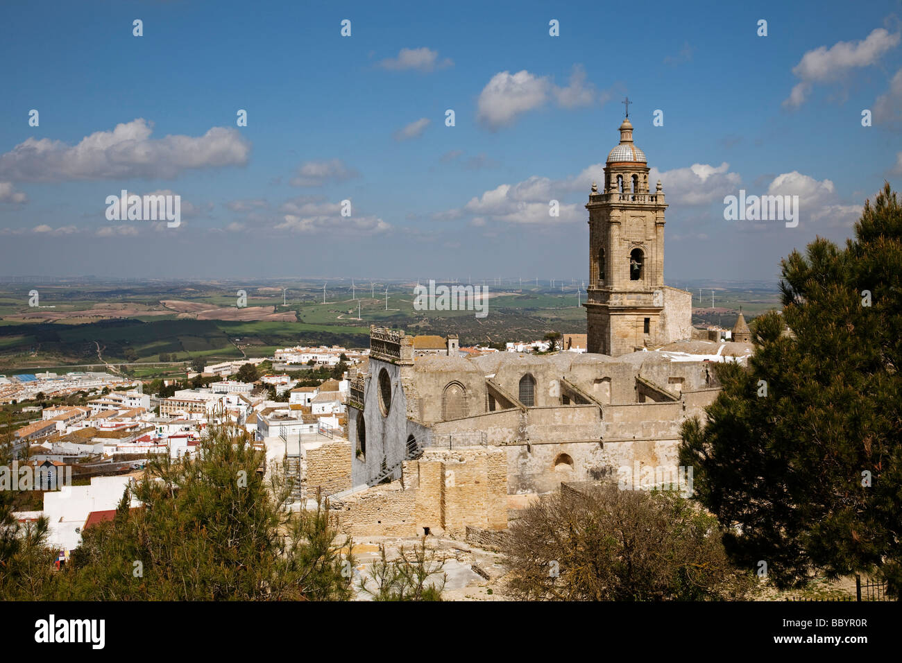Church of Santa Maria in the white village of Medina Sidonia in Cádiz ...
