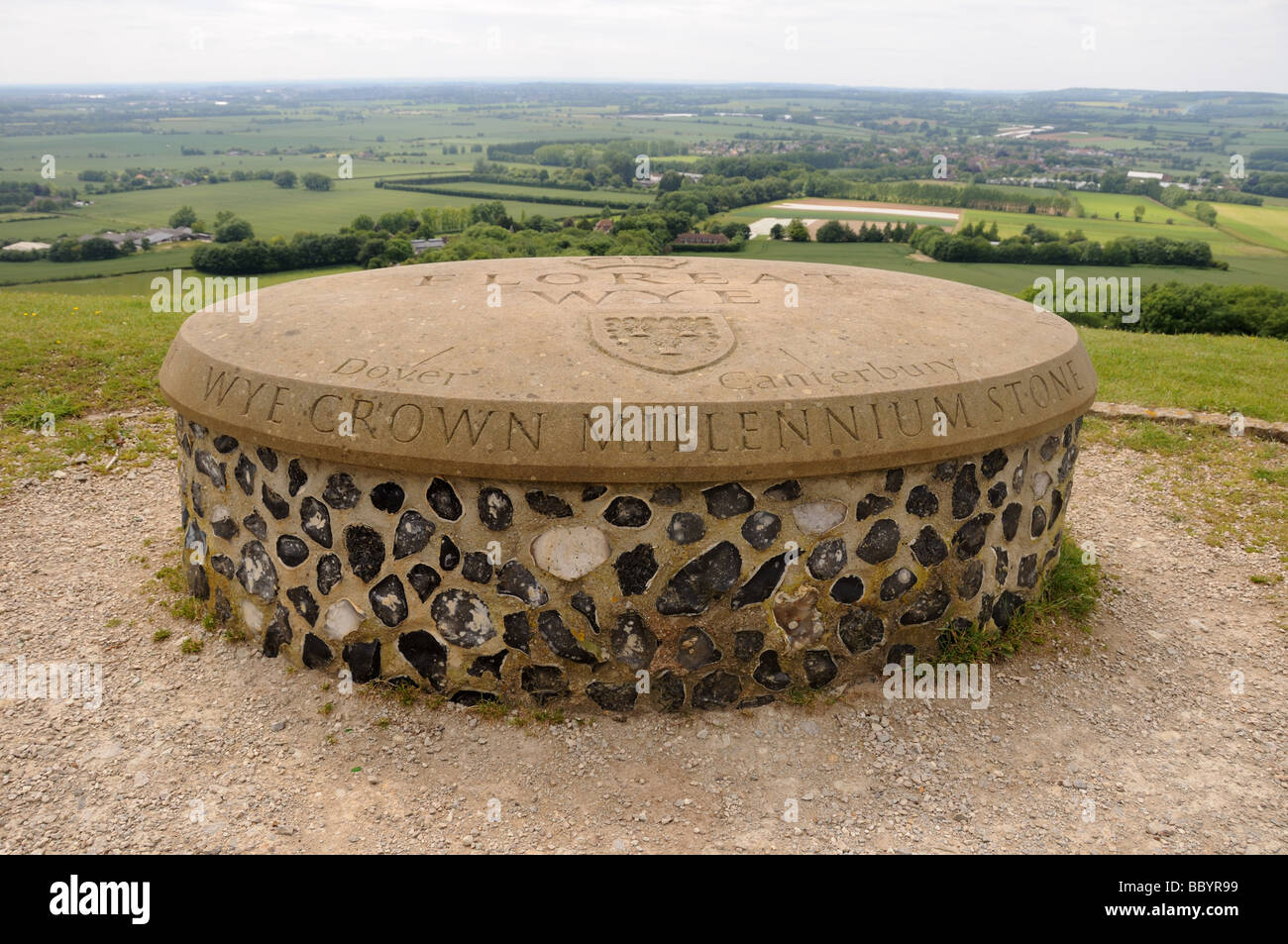 Wye Crown Millenium Stone Stock Photo - Alamy