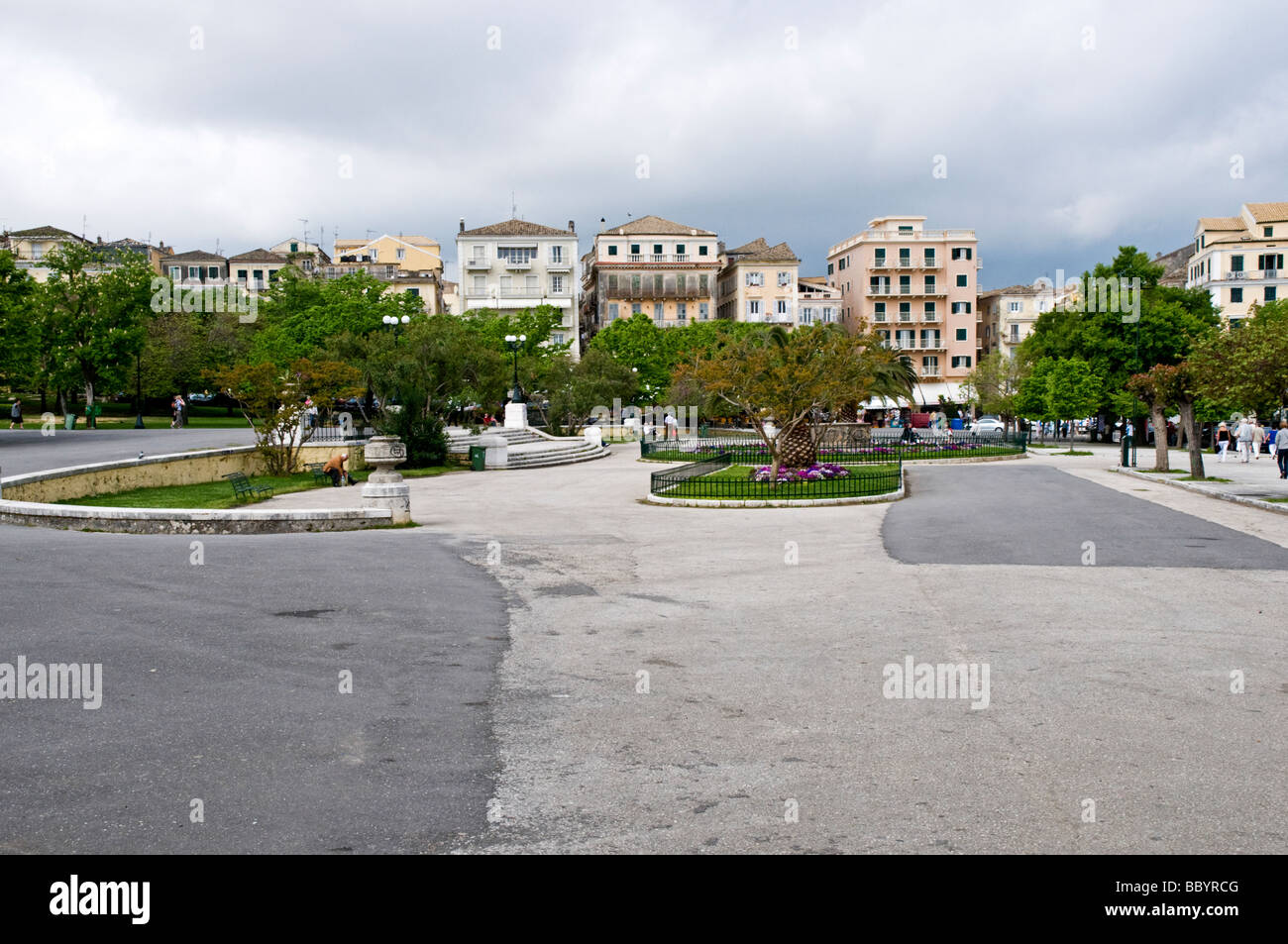 The charming and restful public square on Liston Esplanade, Corfu Town ...