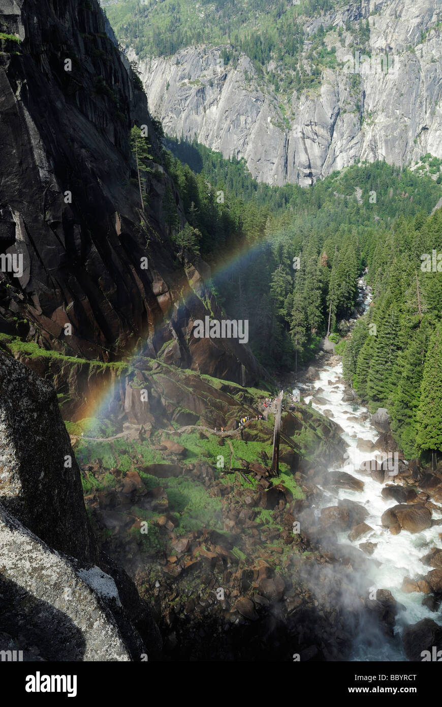 Merced River valley at Vernal Falls in Yosemite Stock Photo - Alamy