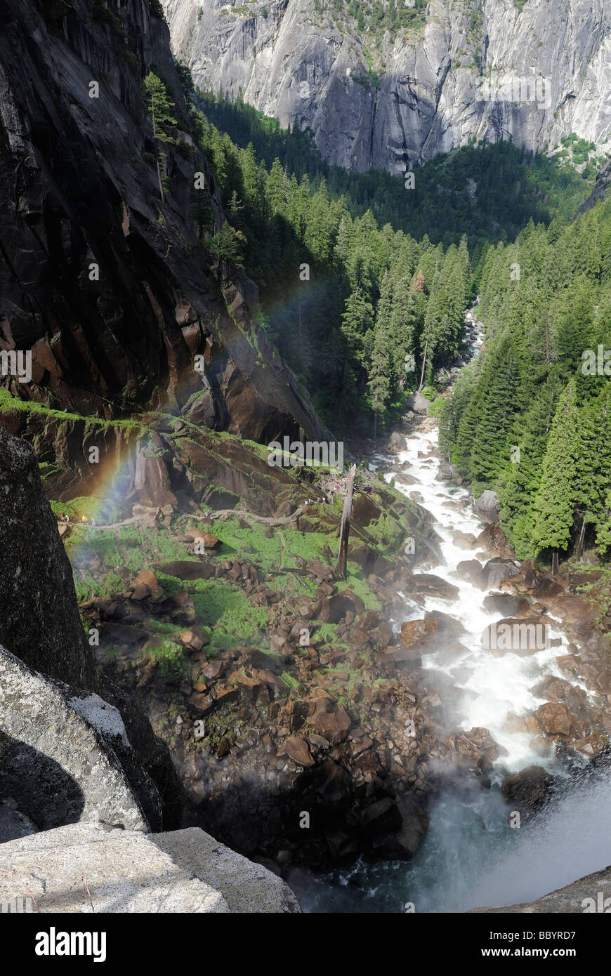 Merced River valley at Vernal Falls in Yosemite Stock Photo - Alamy