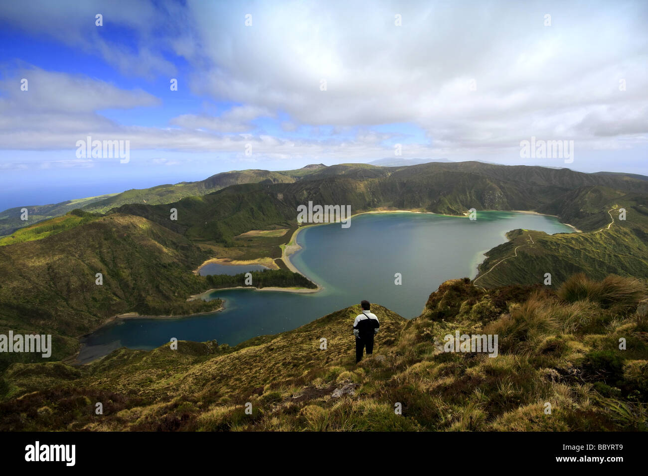 Panorama of Lake of Fire Lagoa do Fogo Sao Miguel Island Azores ...