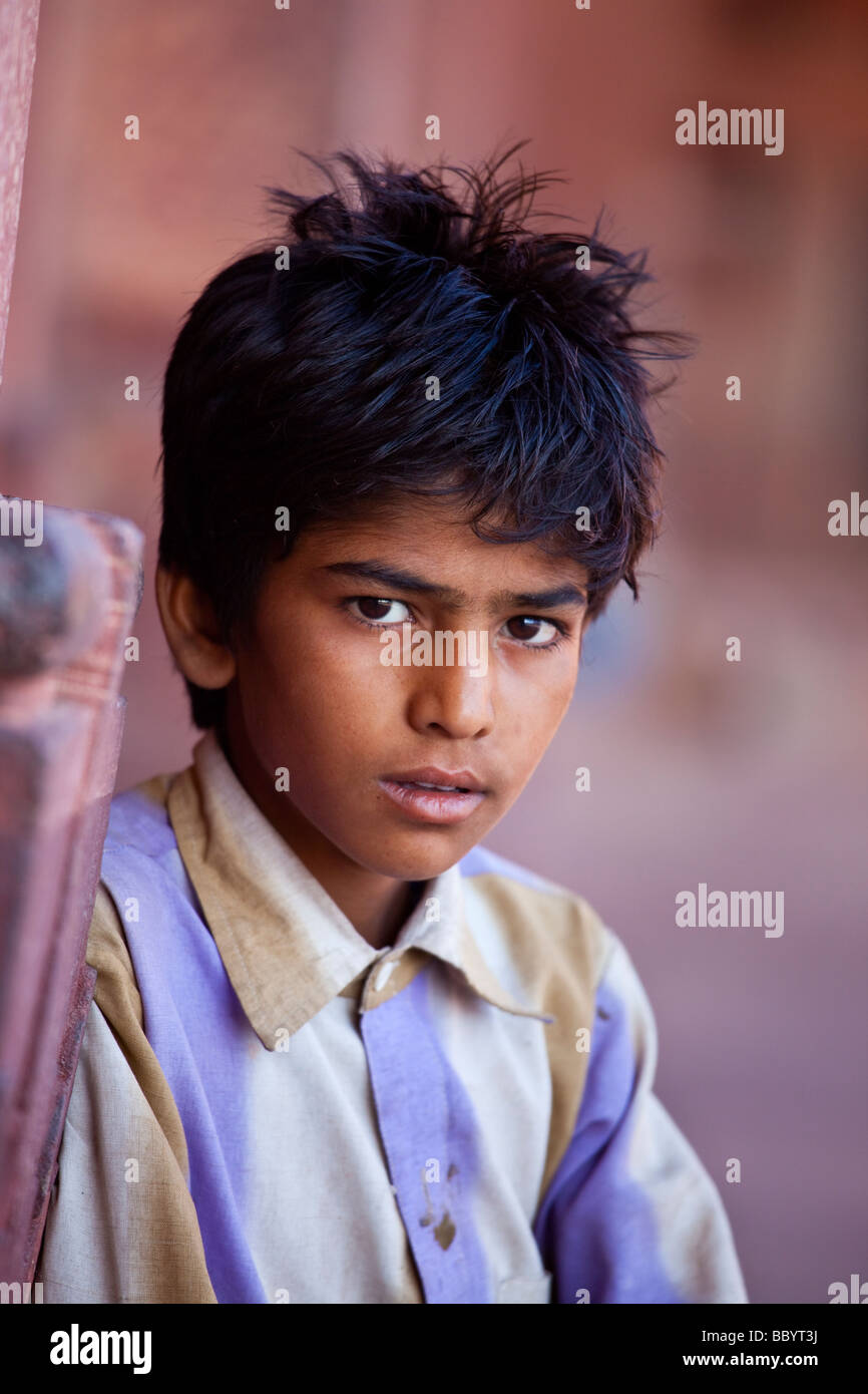 Indian Boy in Fatehpur Sikri India Stock Photo - Alamy