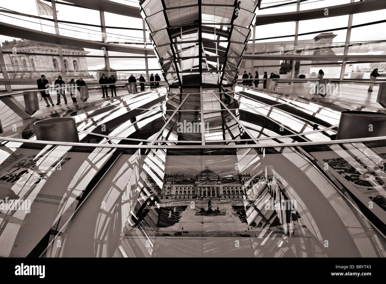 Picture of the old Reichstag parliament, inside of the Reichstag dome ...