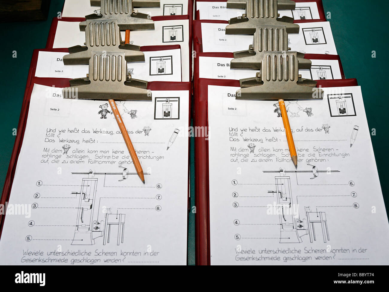 Clipboards with a questionnaire for children after the museum visit ...