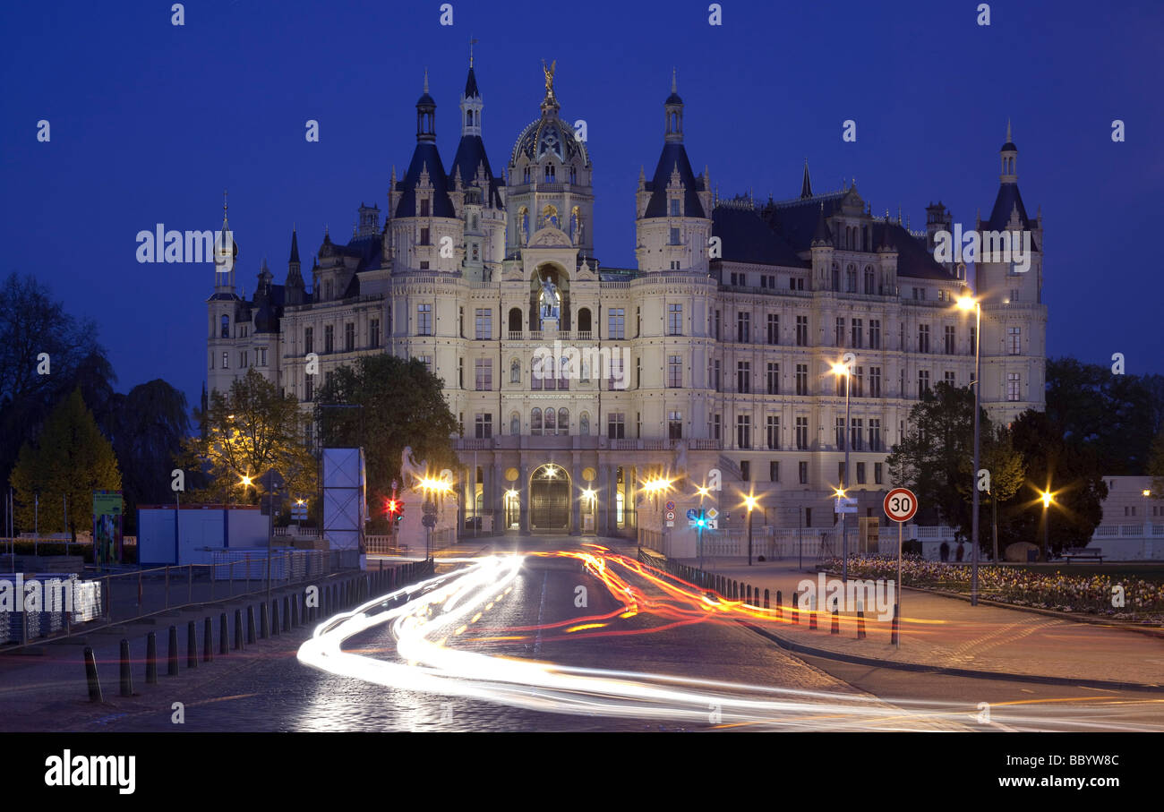 Schweriner Schloss castle, seat of the Landtag parliament of ...