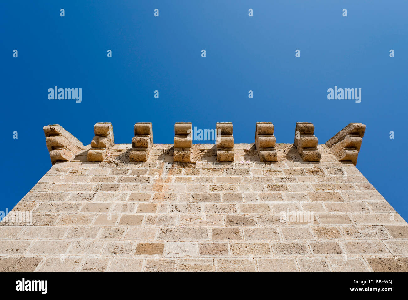 Venetian watchtower, detail, at Cape Kiti, near Pervolia, Southern ...