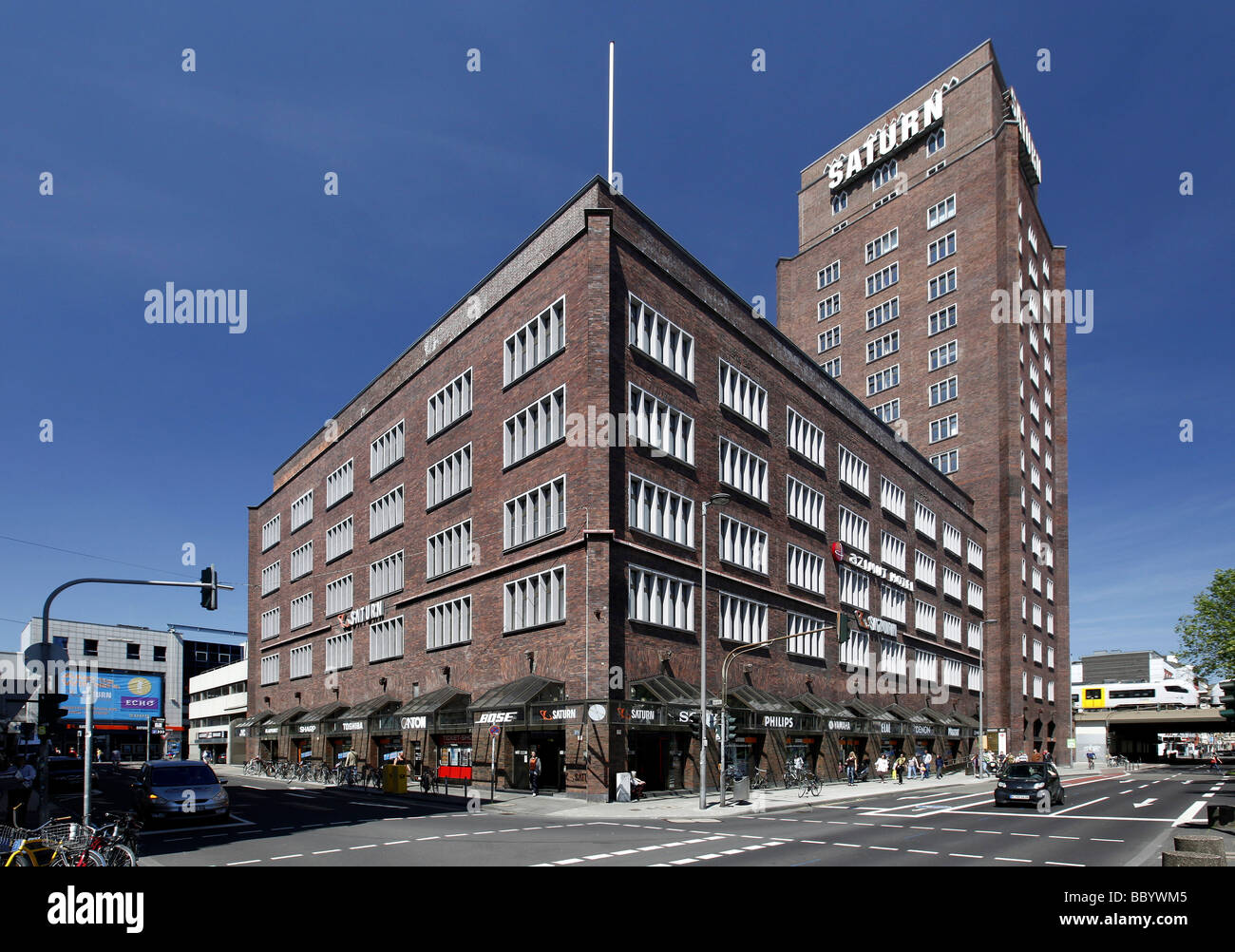 Historic Hansahochhaus high-rise building, Saturn Hansa store, Cologne ...