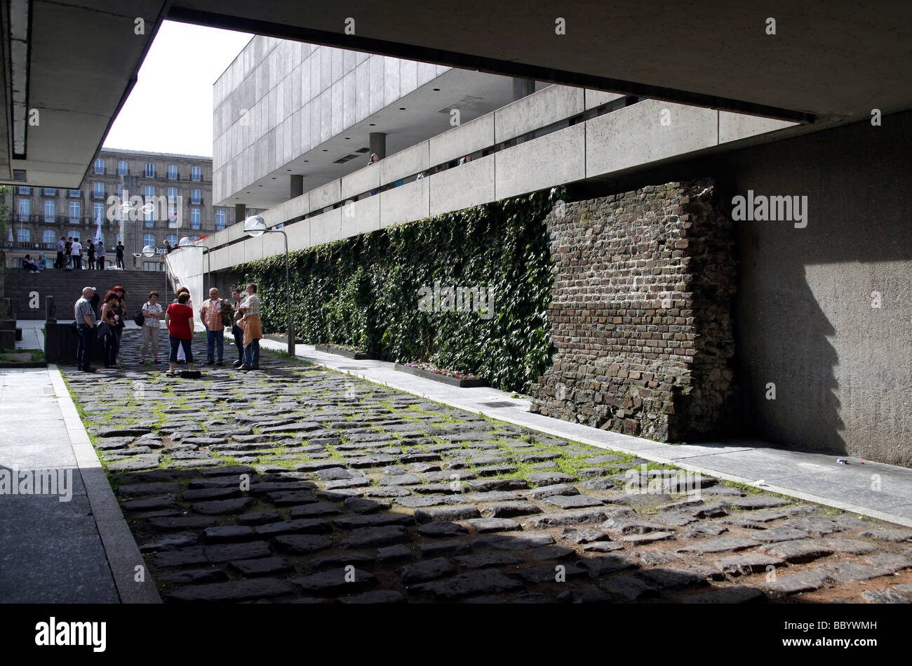 Roman pavement, cobbled Roman road, old town, Cologne, Rhineland, North ...