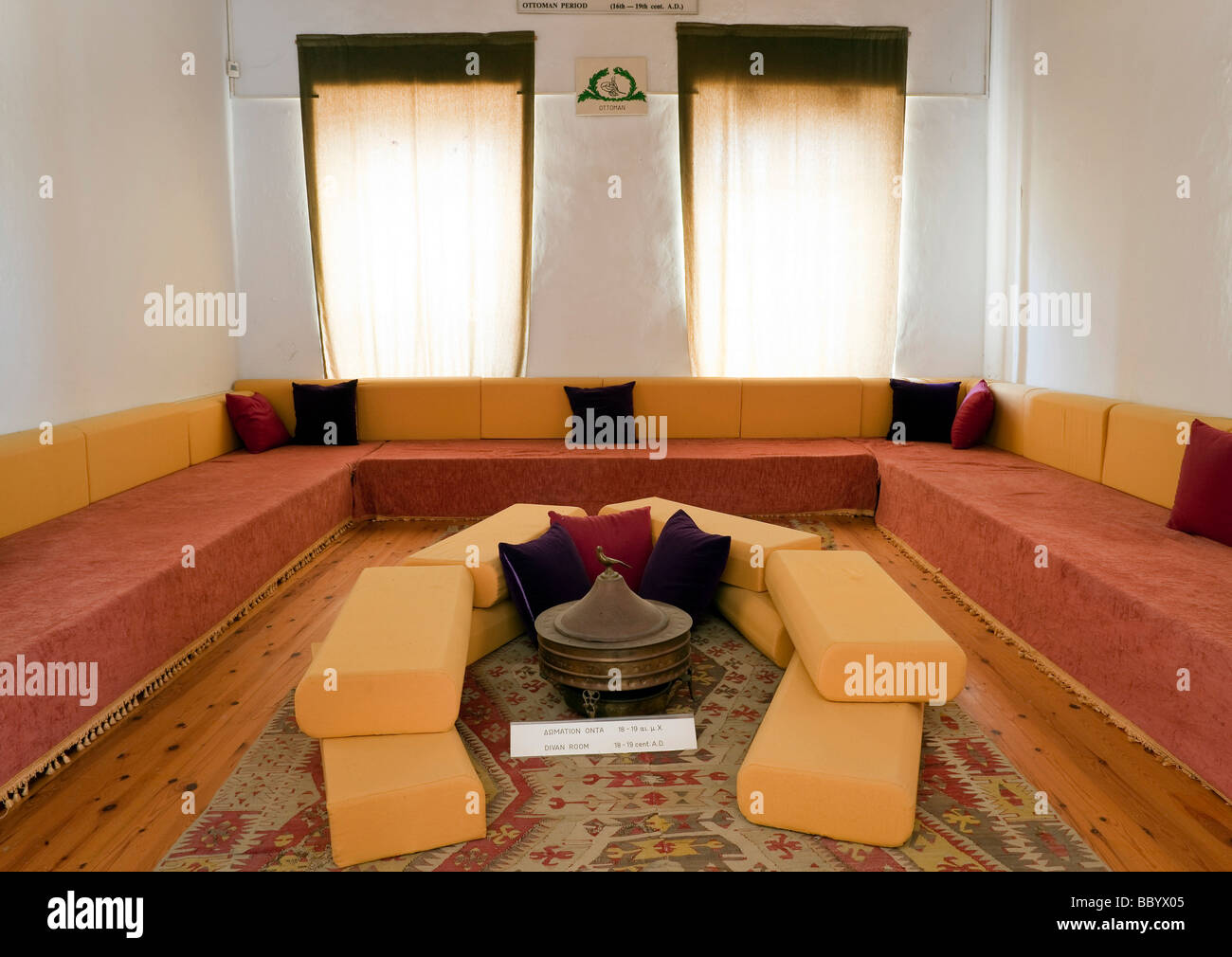 Divan room in the Turkish Fort of Larnaca, Southern Cyprus, Cyprus ...