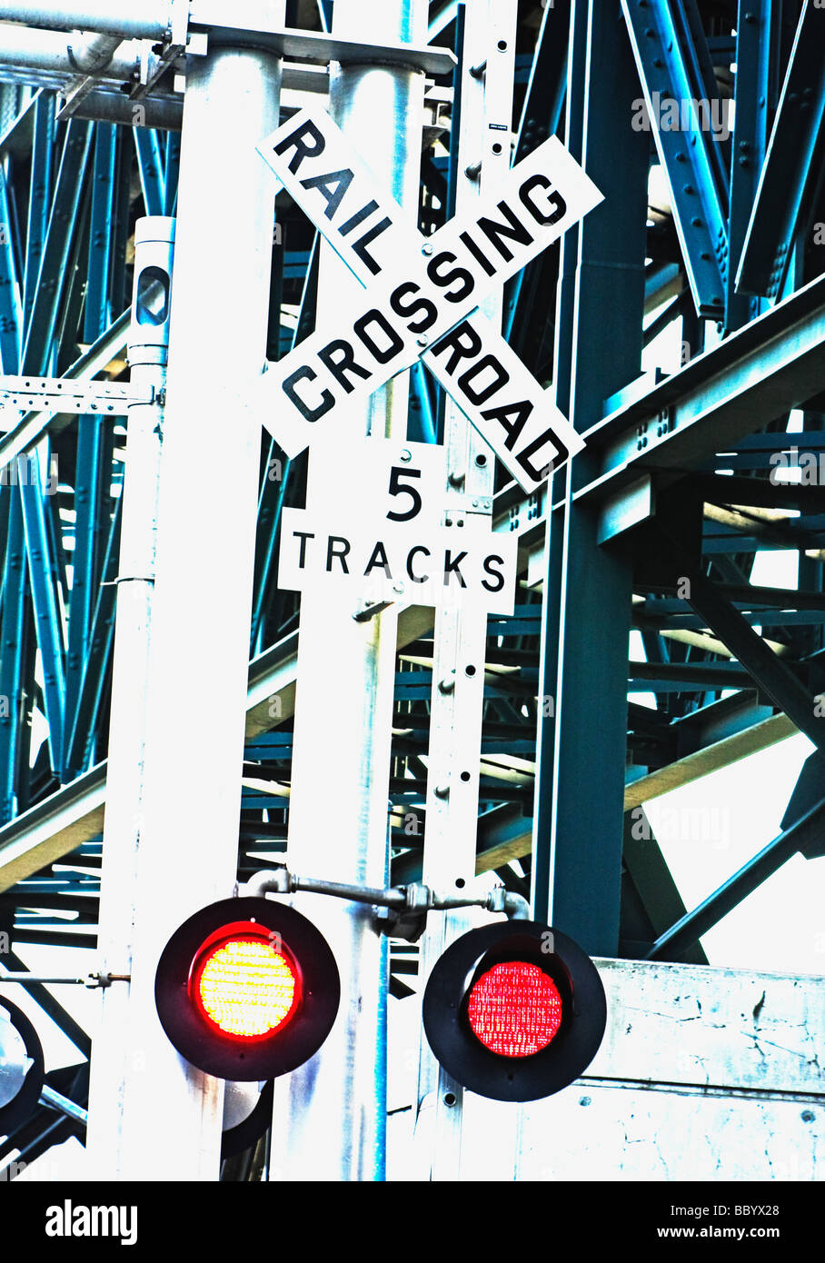 railroad crossing north of baseball Field Stock Photo - Alamy
