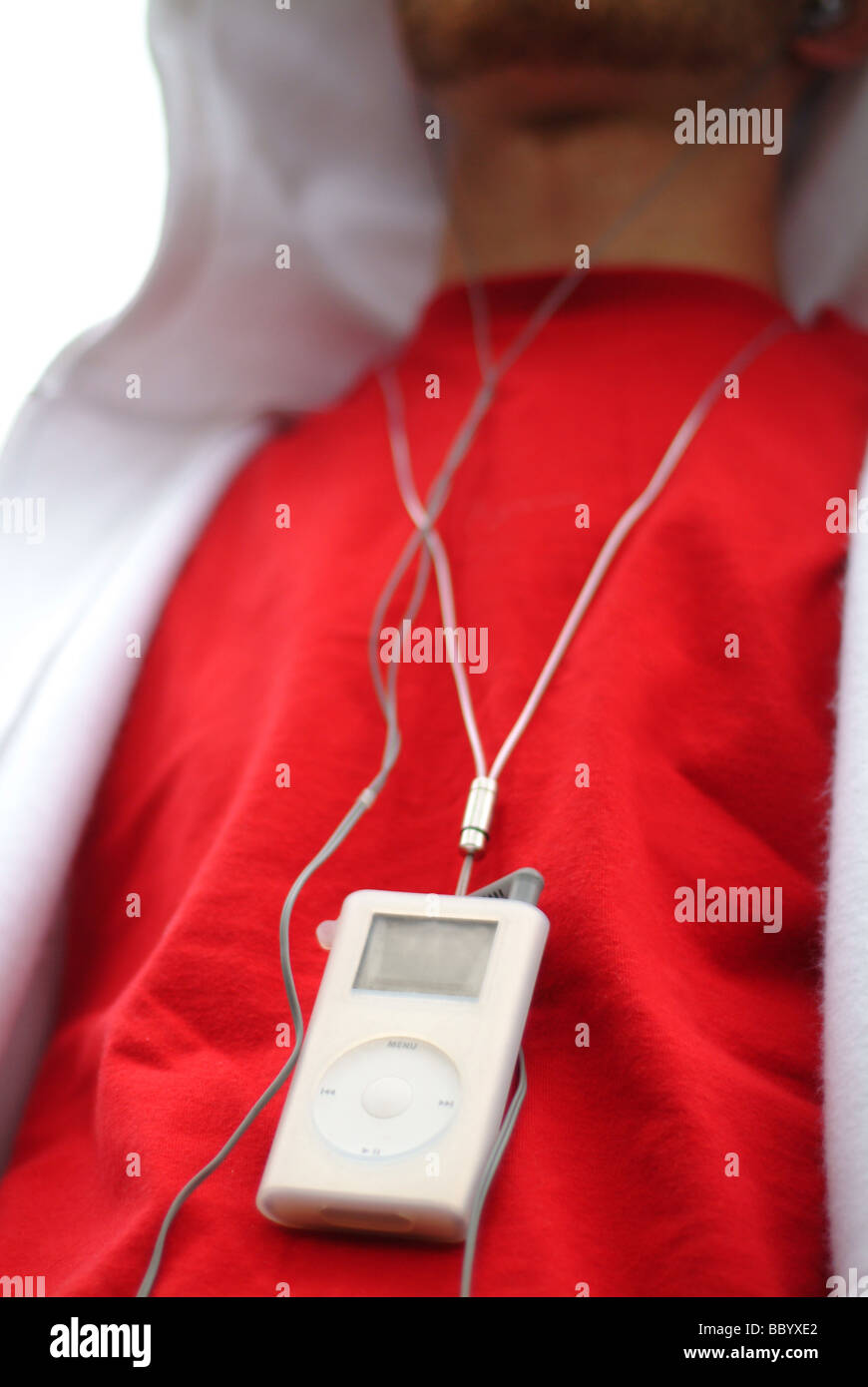 Man with mp3 player Stock Photo - Alamy