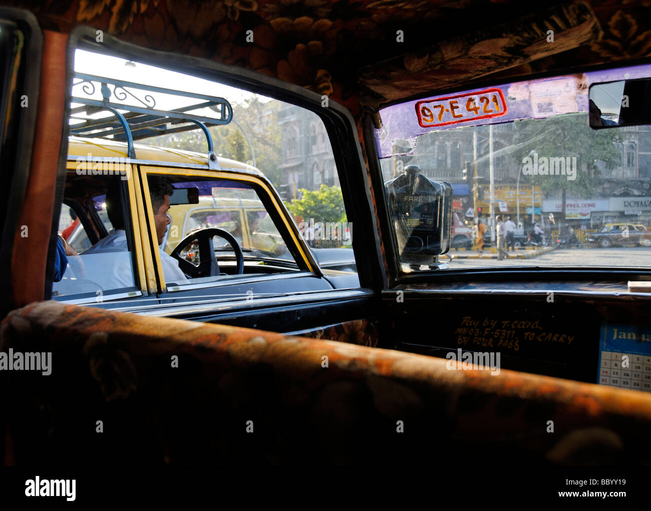 Interior view taxi cab driver hi-res stock photography and images - Alamy