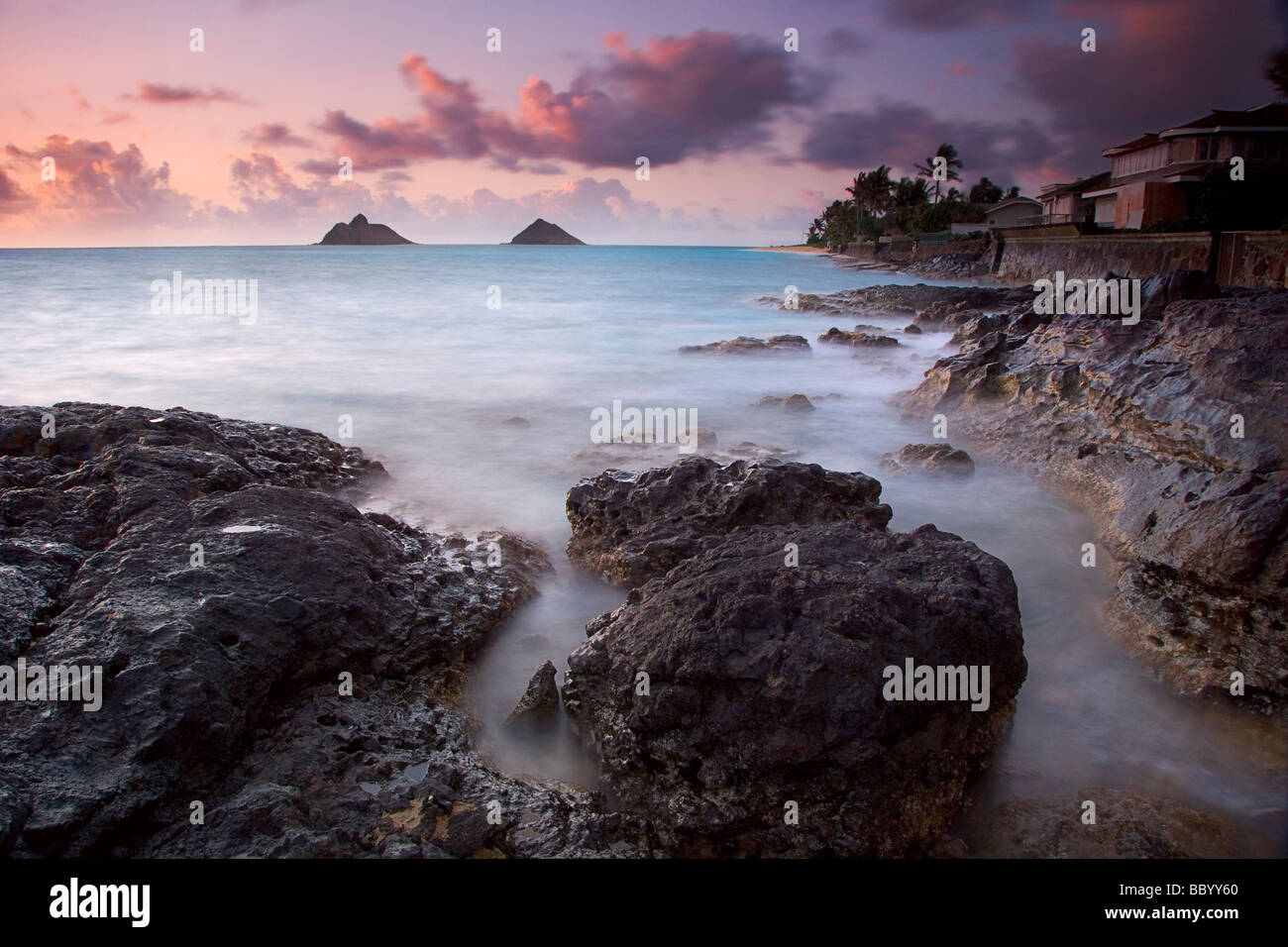 Sunrise lanikai beach mokulua islands hi-res stock photography and ...