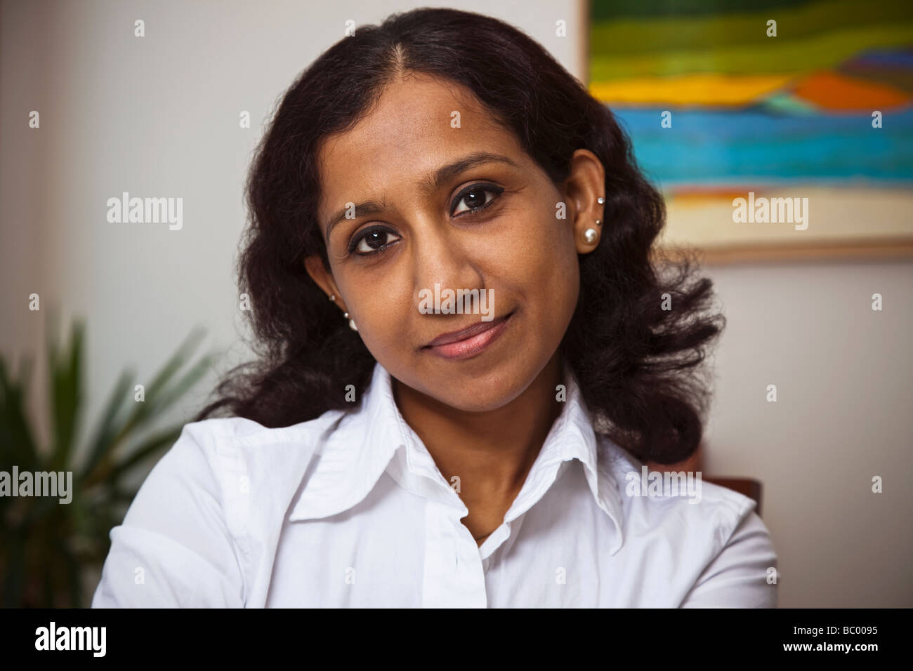 Indian woman smiling Stock Photo - Alamy