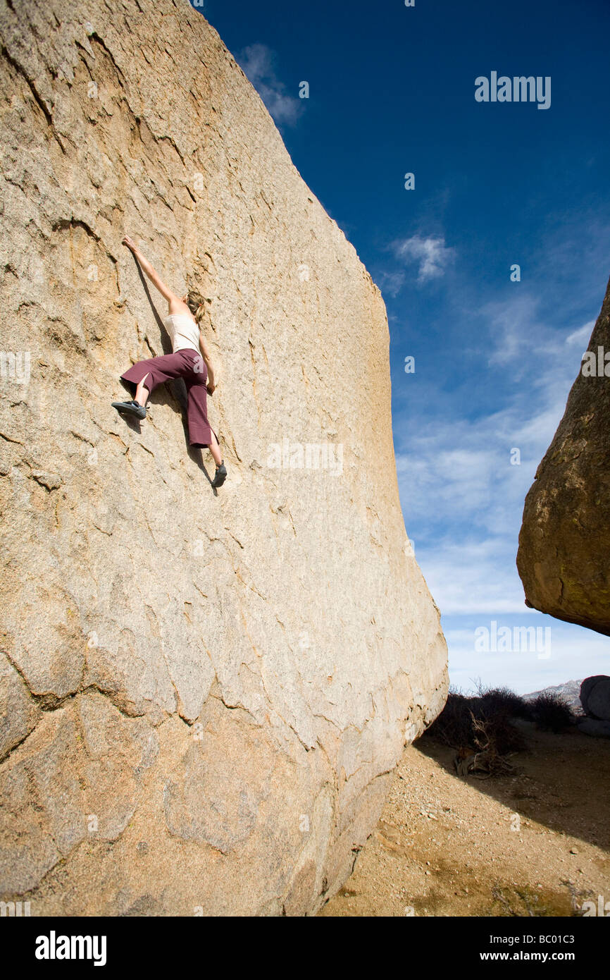 Young woman bouldering in Bishop, CA Stock Photo - Alamy