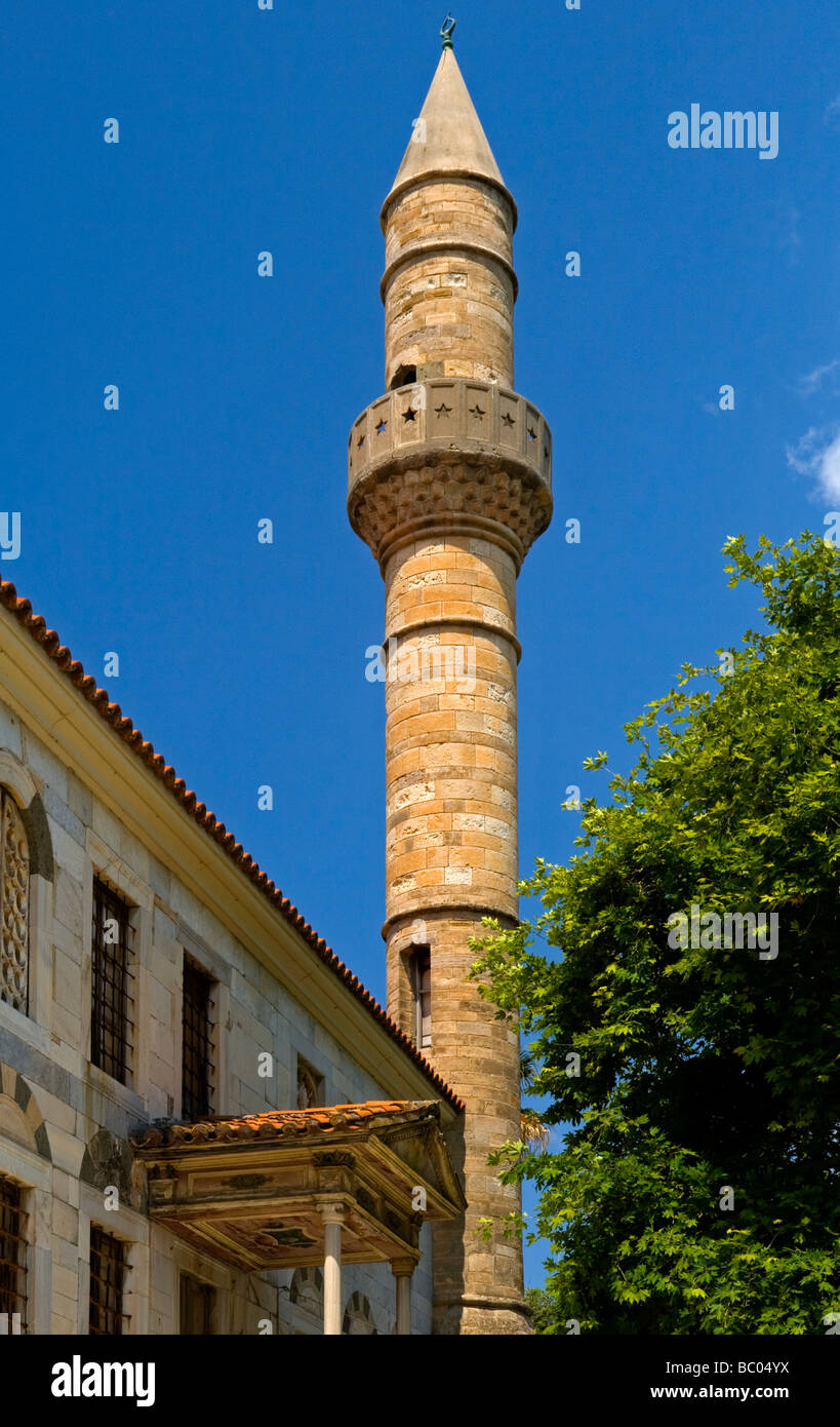 Minaret on former mosque in the centre of Kos Town on the Greek island ...