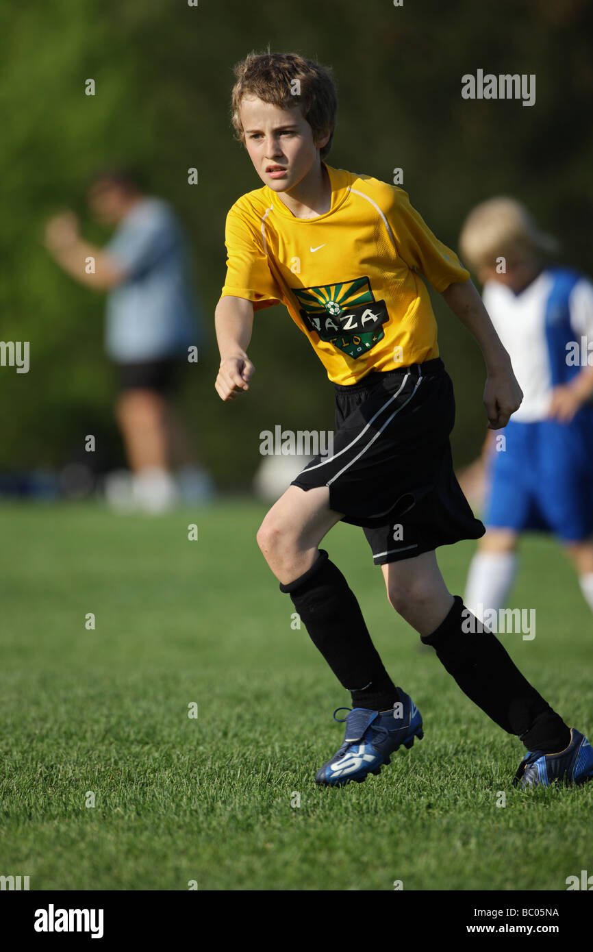 Boy Playing Soccer - USA Stock Photo - Alamy