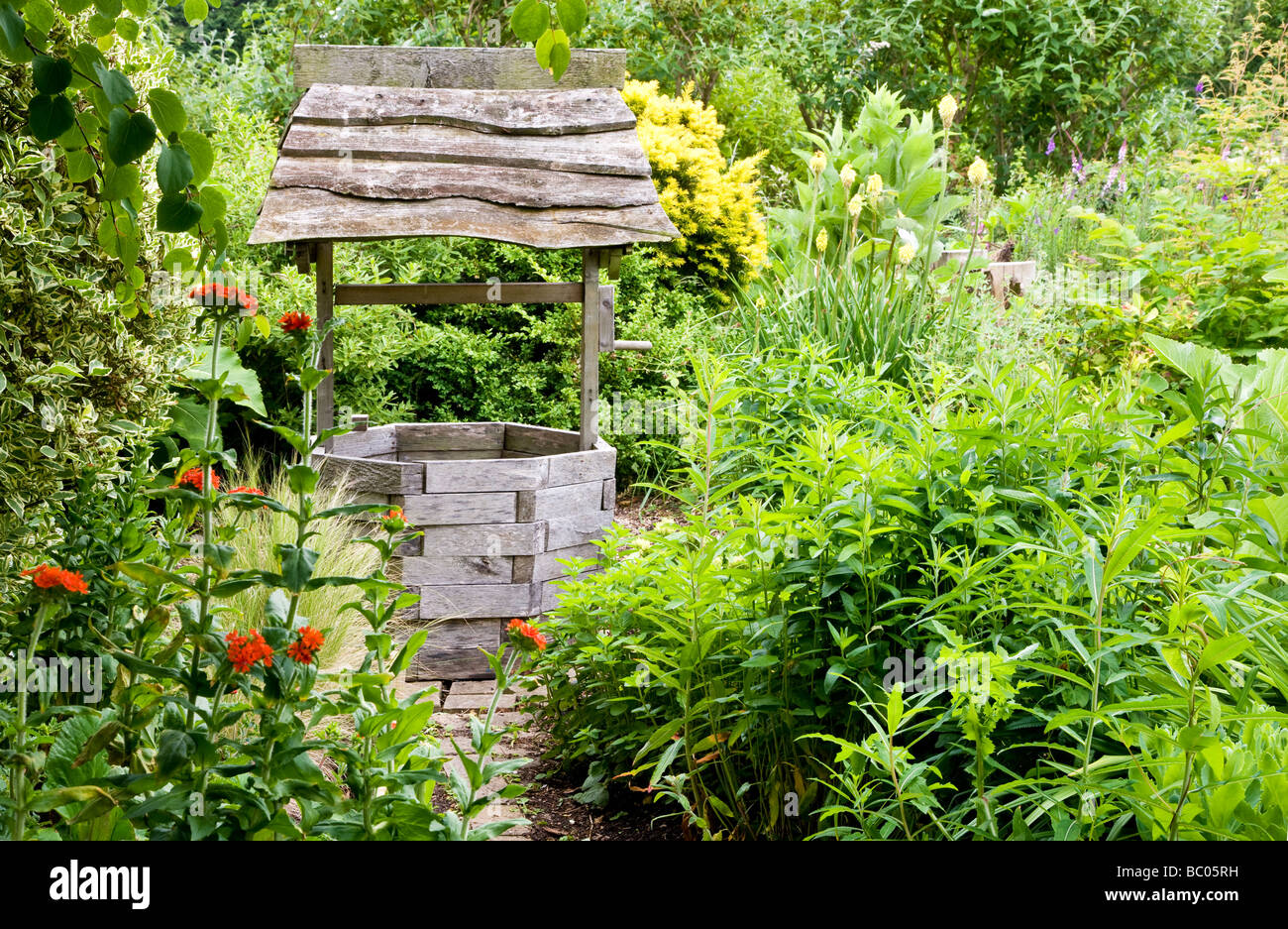 A corner of the Wishing Well Garden at the TWIGS gardens in Swindon ...