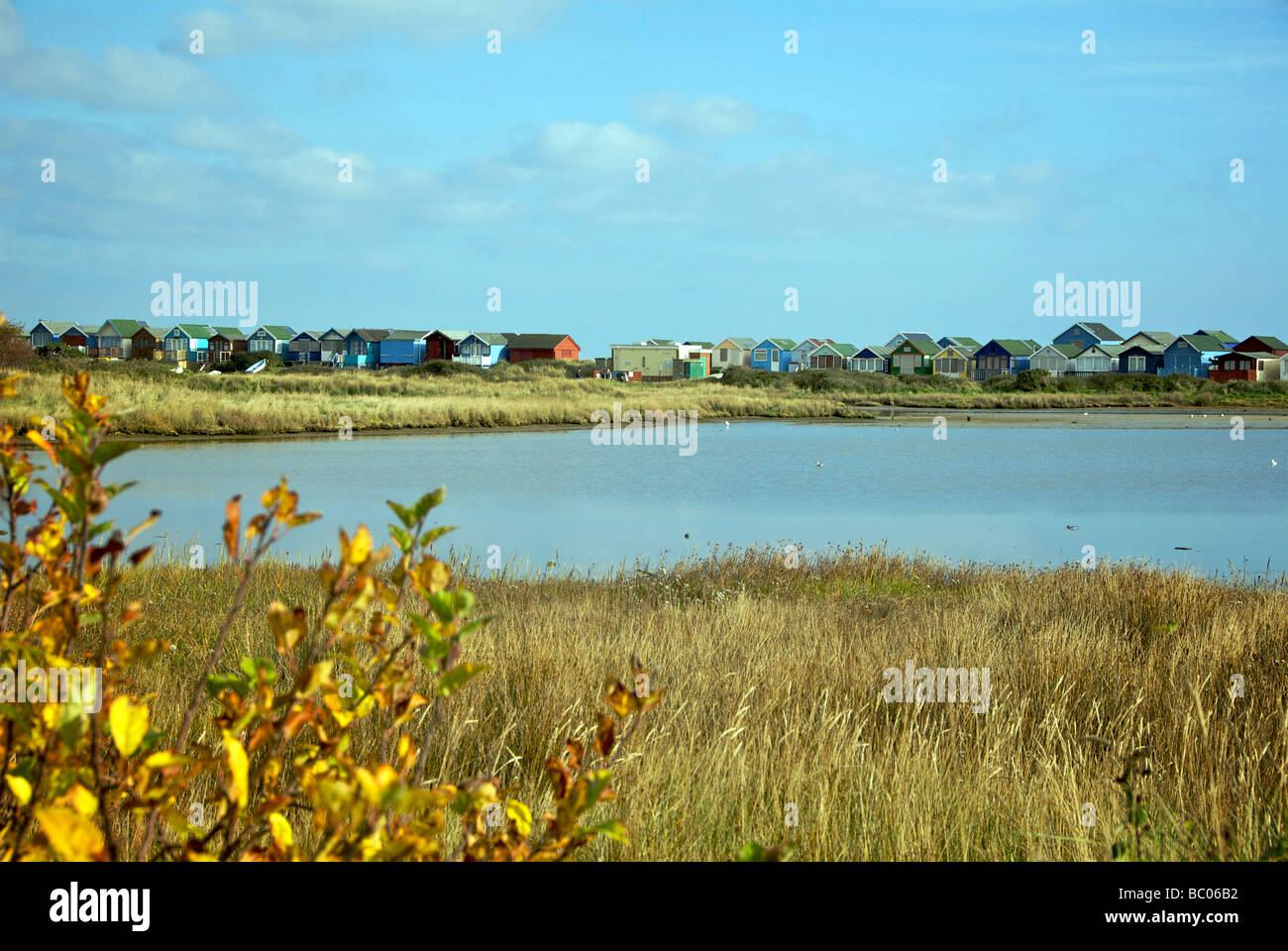 Christchurch bay beach huts hi-res stock photography and images - Alamy
