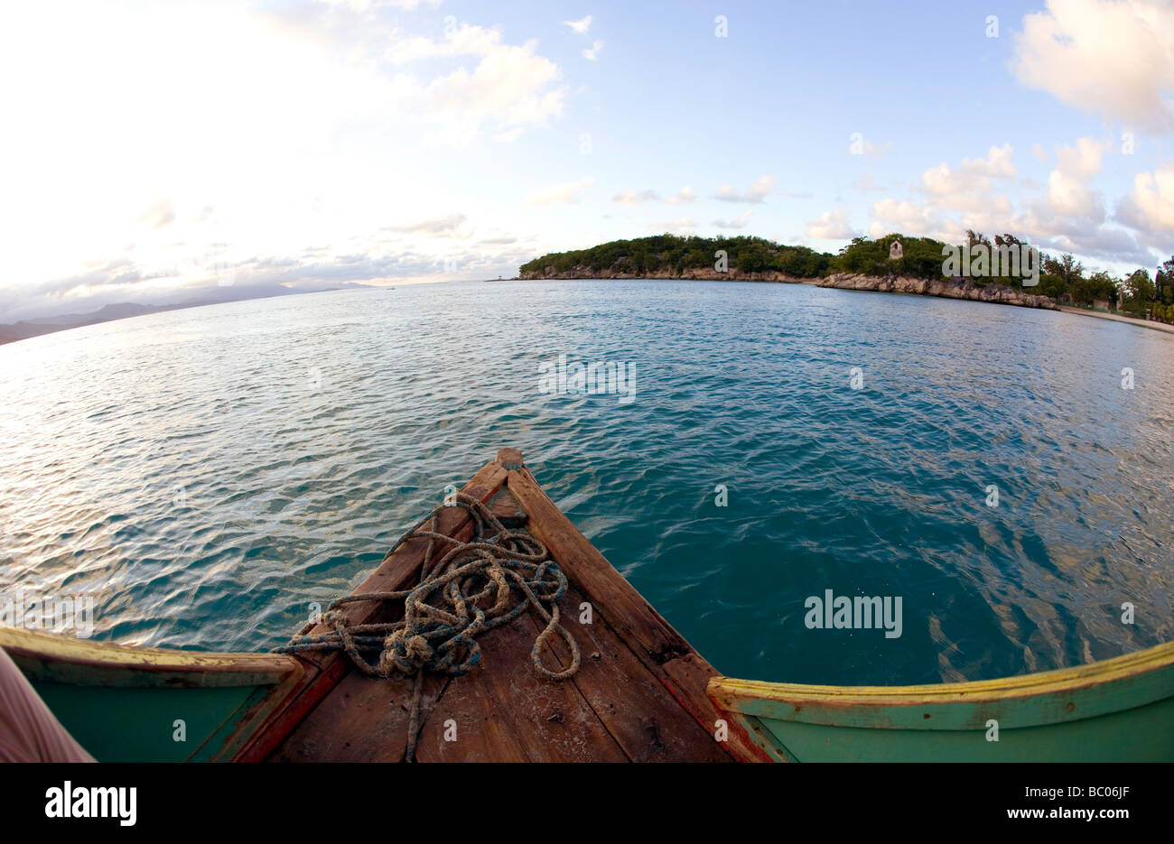 Haiti, Nord, Cap Haitien. Labadee Cove, local boat Stock Photo - Alamy