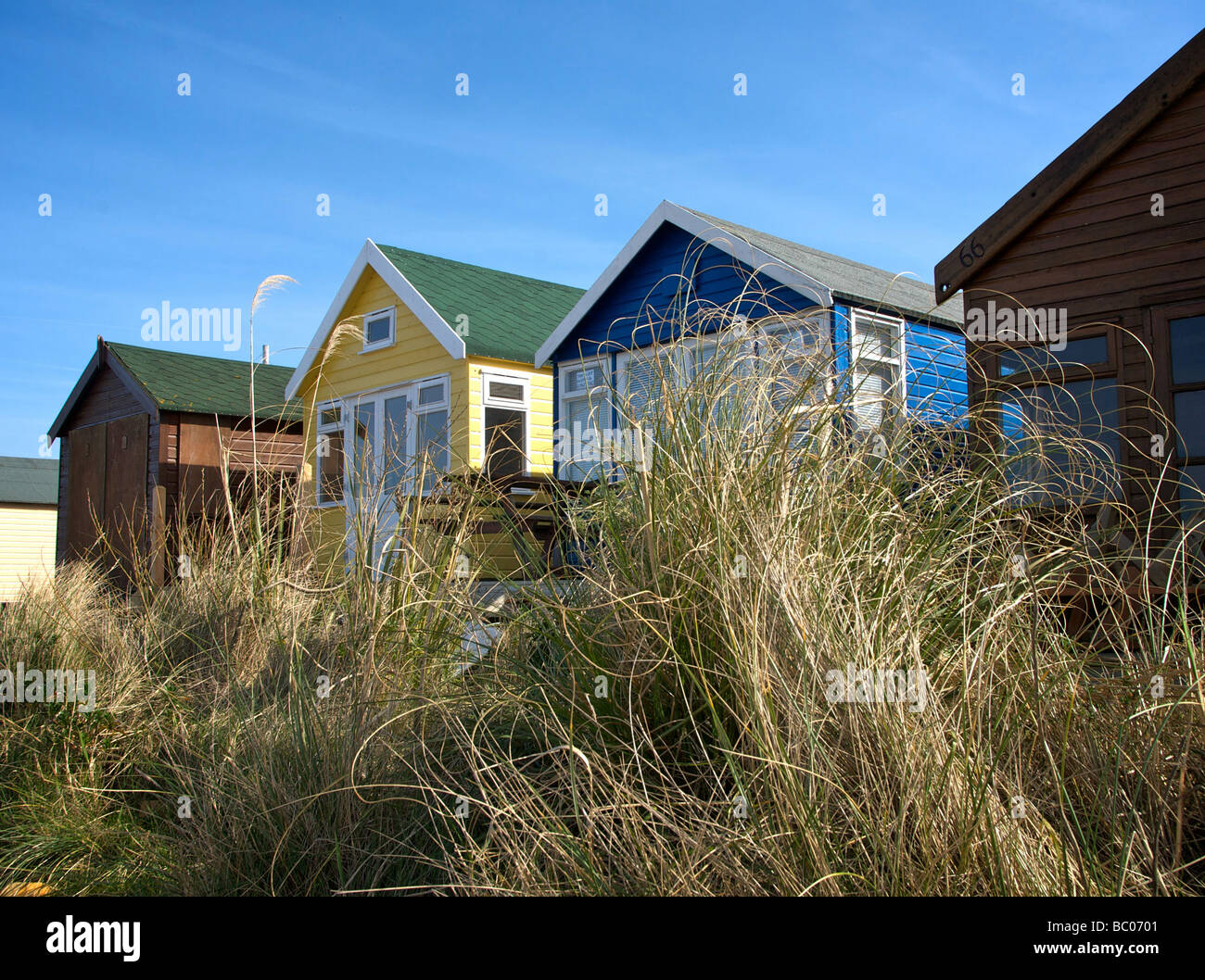 Christchurch bay beach huts hi-res stock photography and images - Alamy