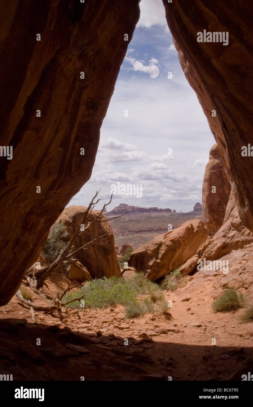 Scenes rock formations and arches in Arches National Park, Moab, UT ...