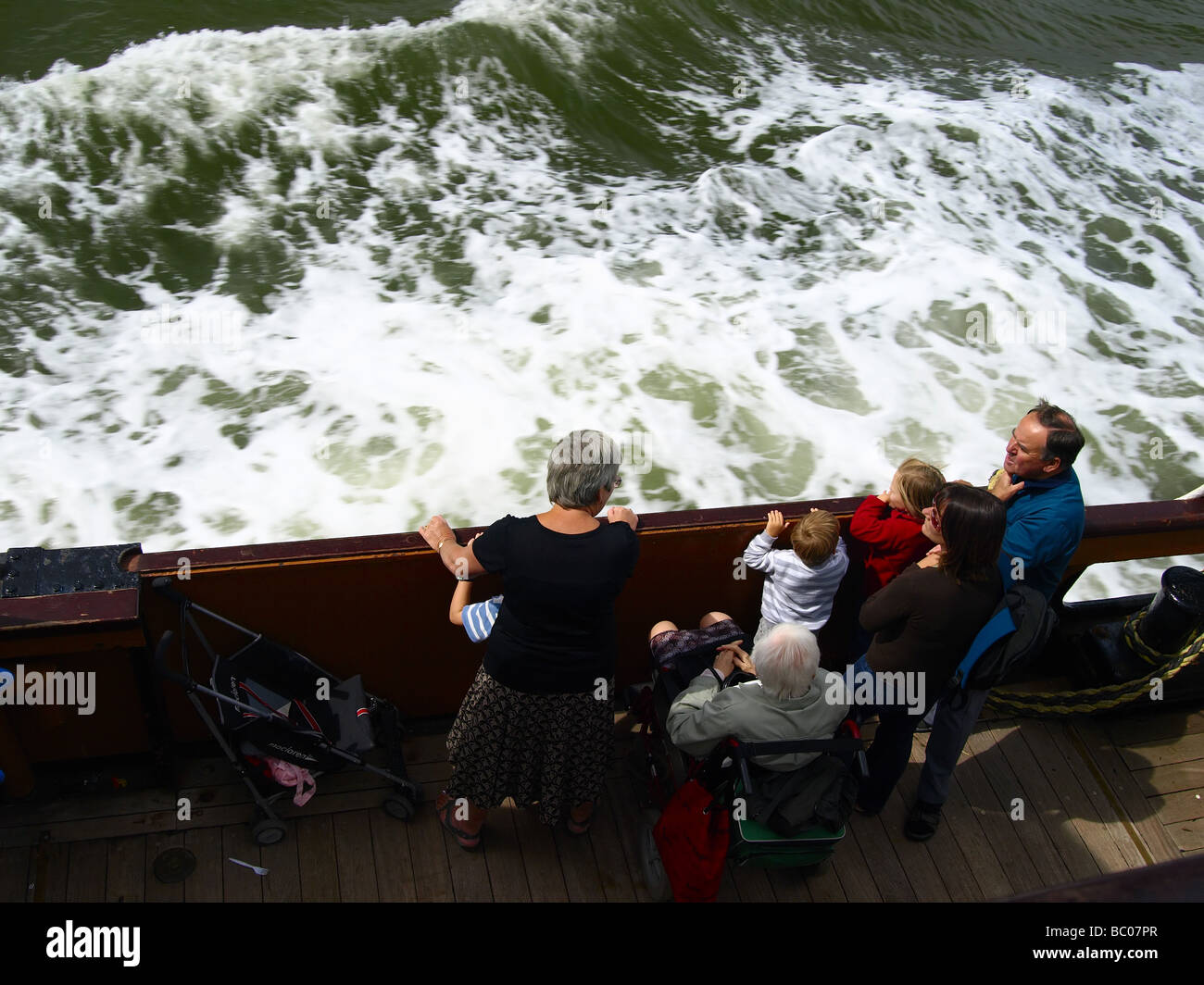 Family Group on the Mersey Ferry Stock Photo - Alamy