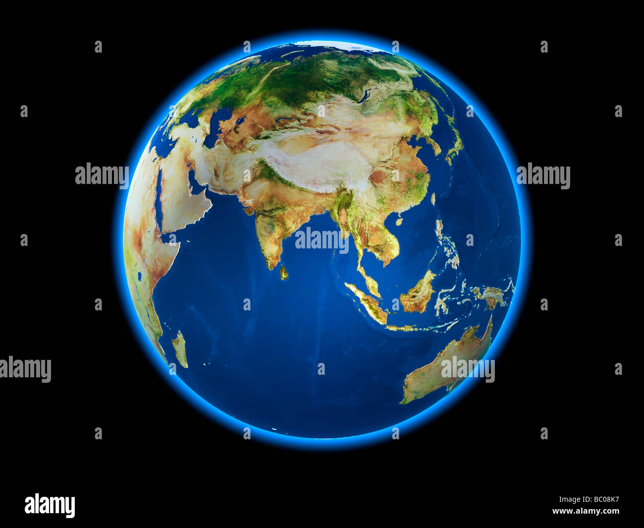 Planet earth against a black background (3D-Illustration Stock Photo ...